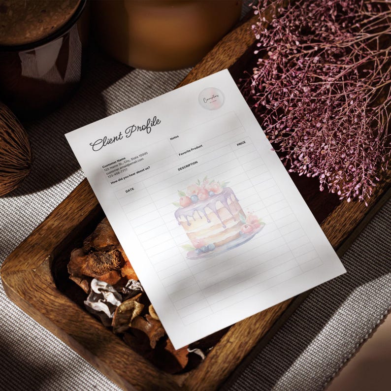 Bakery Client Profile Editable Canva Template | Cake Shop, Cake ...
