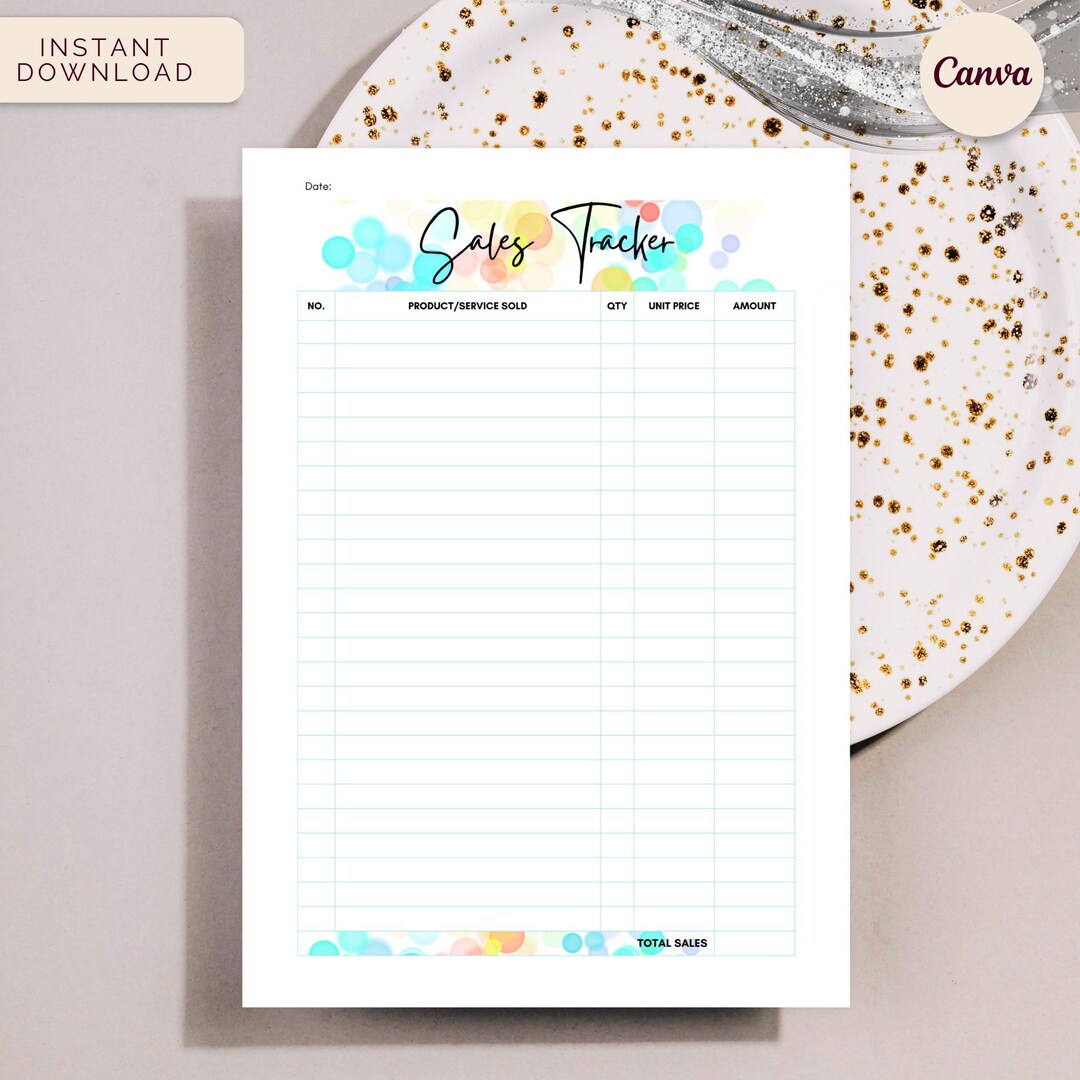 Daily Sales Tracker, Printable Sales Log, Small Business Sales Report ...