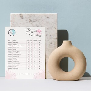 Inventory List Editable Canva Template Deluxe Bakery Collection Cake ...