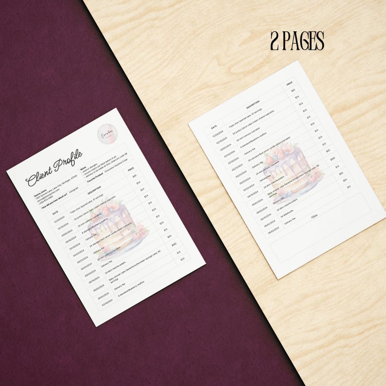 Bakery Client Profile Editable Canva Template | Cake Shop, Cake ...