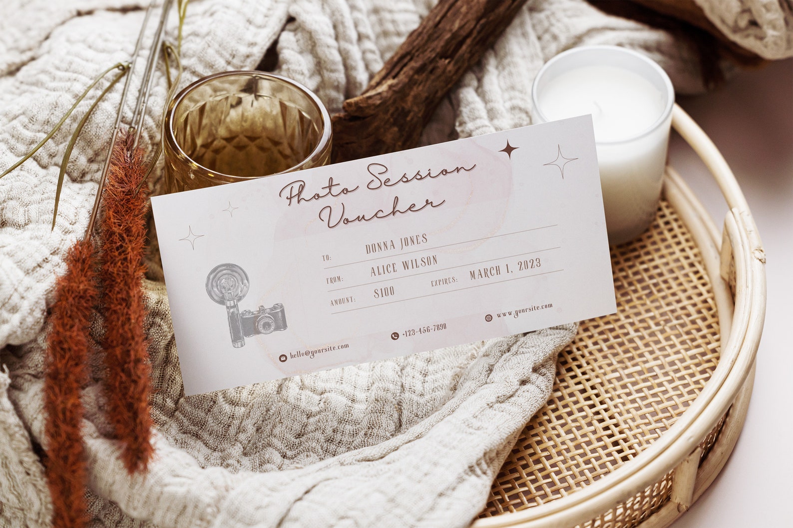 Photo Session Gift Certificate Editable Canva Template Events, Family ...