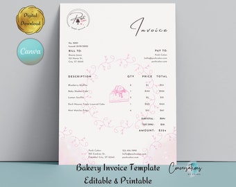 Bakery Price Quote Editable Canva Template Deluxe Bakery Collection ...