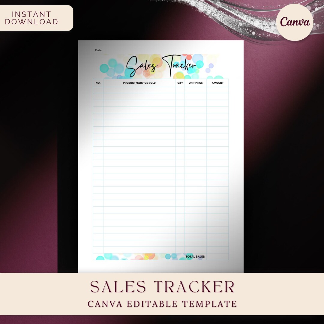Daily Sales Tracker, Printable Sales Log, Small Business Sales Report ...