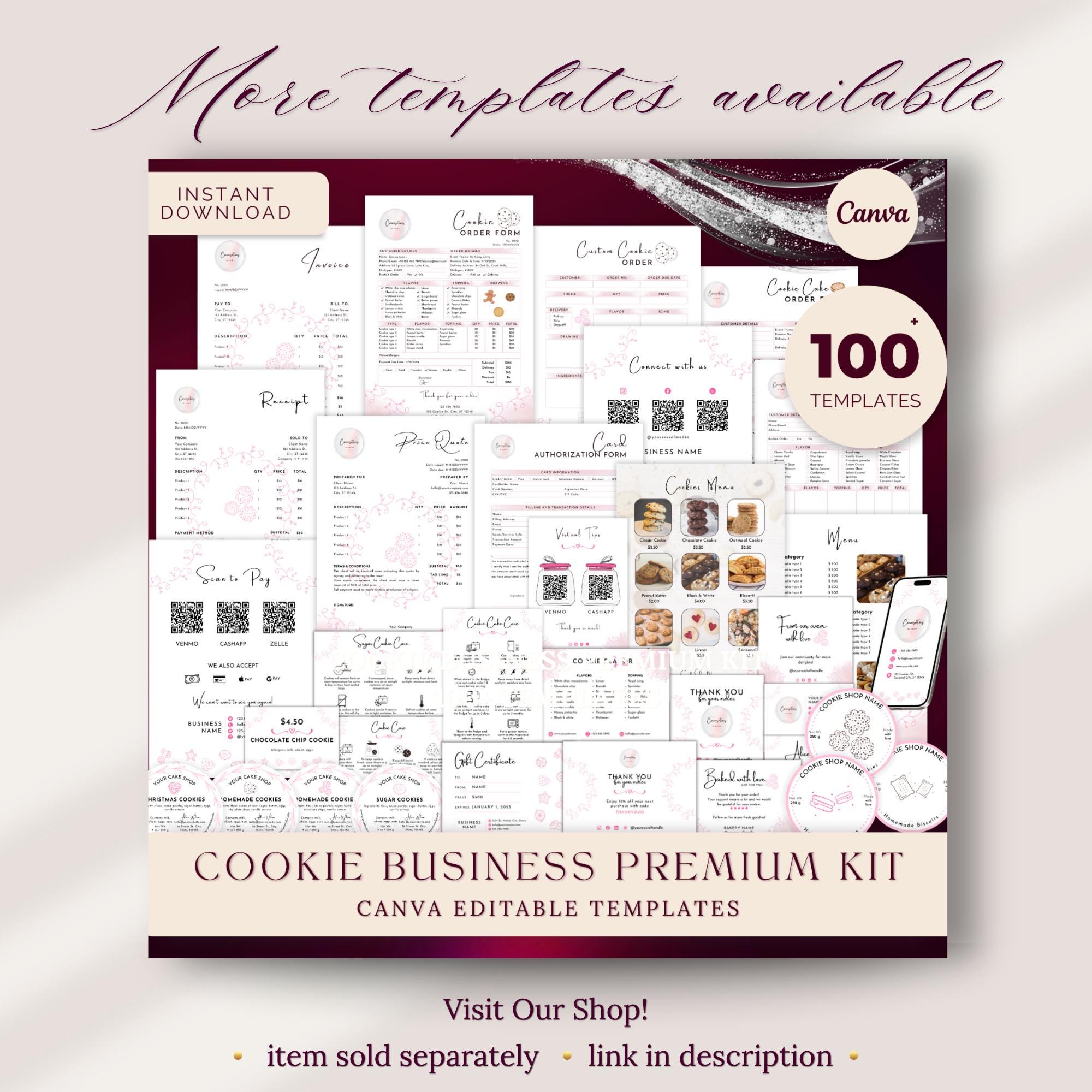 Cookie Order Forms, Cookie Business Order Management, Instant Download ...