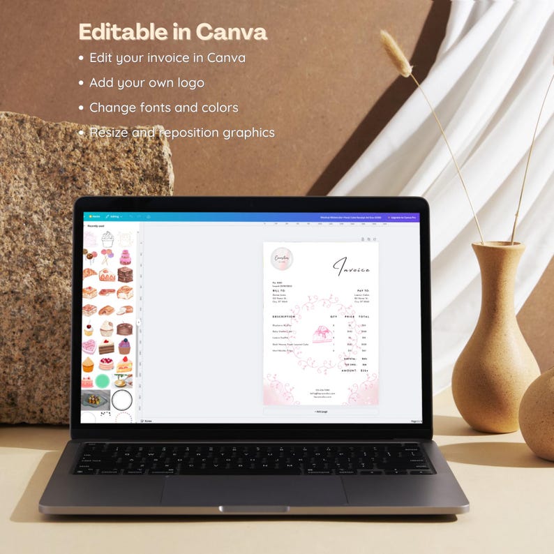 Bakery Invoice for Cake Shop, Home Baking Business, Confectionery ...