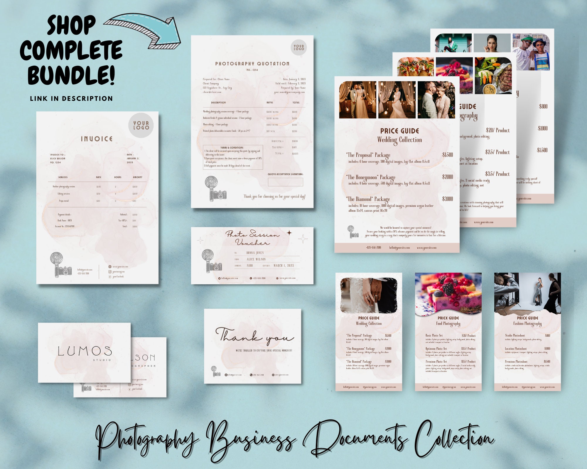 Photography Price List Editable Canva Template Photo Shoot Investment ...