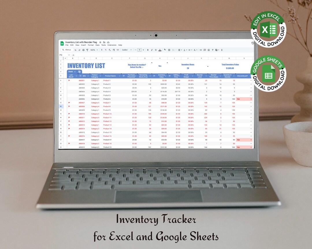 Simple Inventory Tracker | Small Business Stock Planner Template | for ...