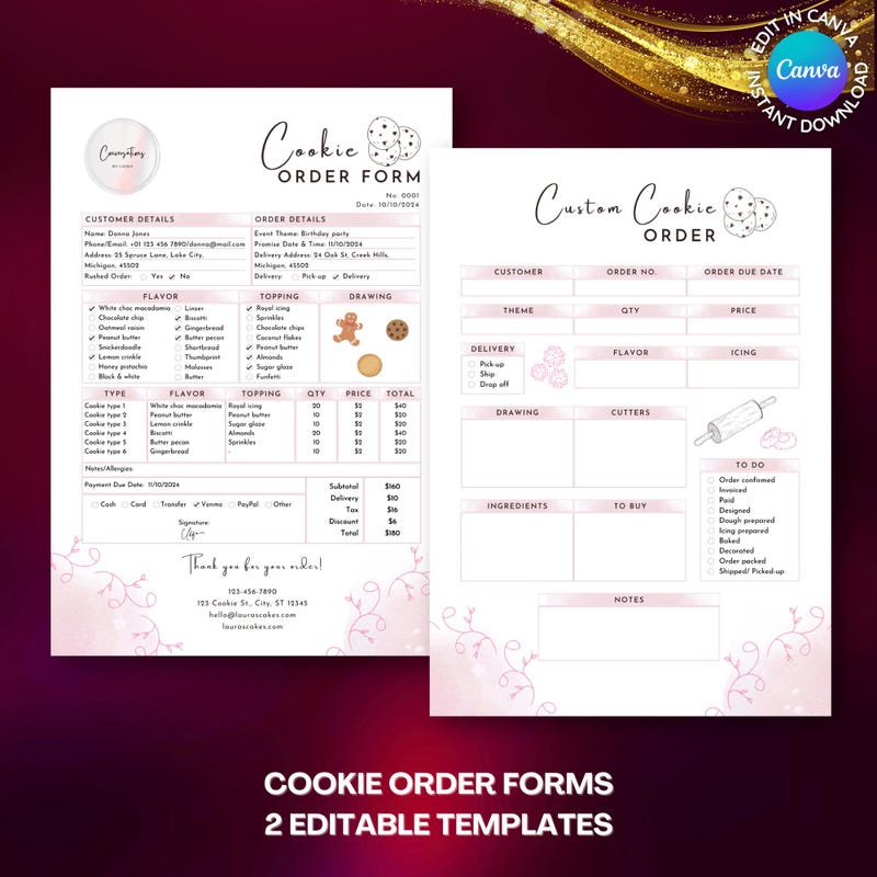 Bakery Order Form - Etsy