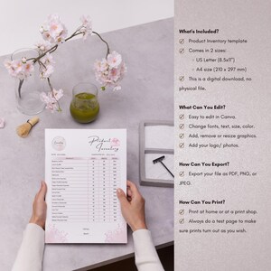 Inventory List Editable Canva Template | Cake Shop, Home Baking ...