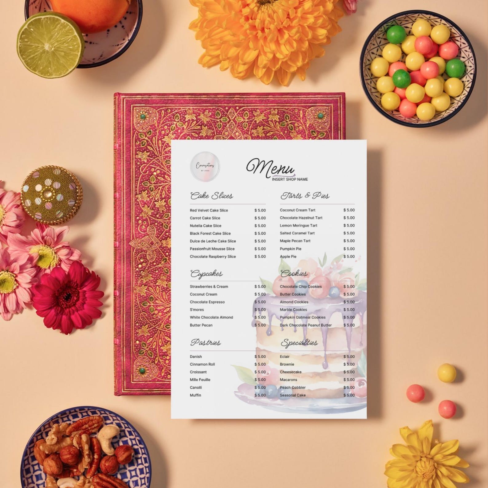 Cake Shop Price List, Cake Menu, Instagram Story Price List, Bakery ...