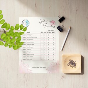 Inventory List Editable Canva Template Deluxe Bakery Collection Cake ...