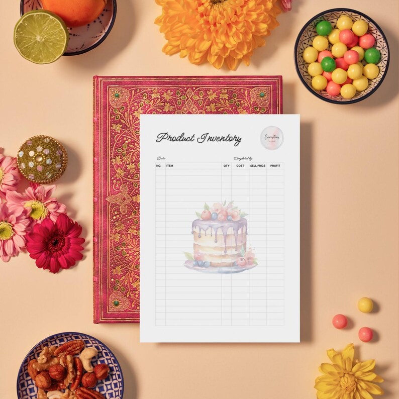 Inventory List Editable Canva Template | Bakery, Cake Decorator, Home ...