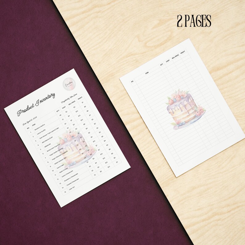 Inventory List Editable Canva Template | Bakery, Cake Decorator, Home ...
