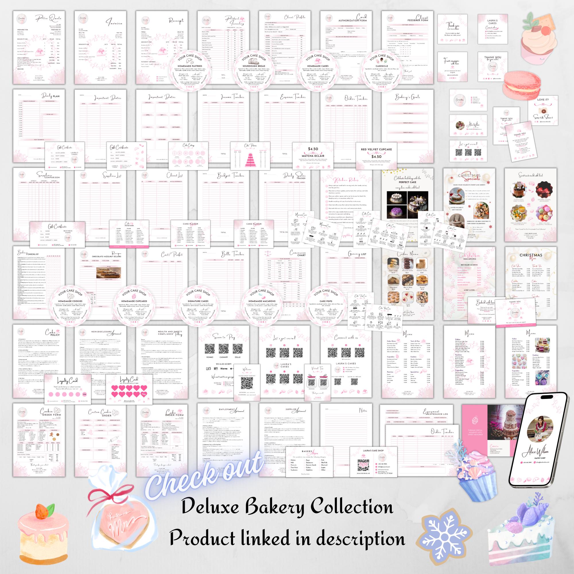 Inventory List Editable Canva Template | Cake Shop, Home Baking ...