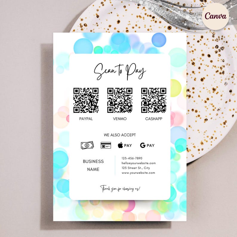 Scan to Pay Sign, Business QR Payment, Contactless Payment Display ...