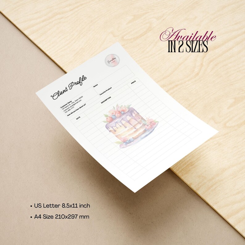 Bakery Client Profile Editable Canva Template | Cake Shop, Cake ...
