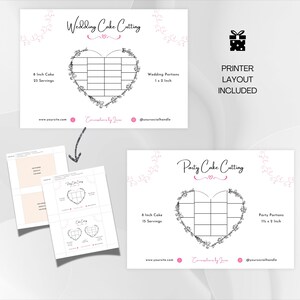 Heart Cake Cutting Guides, Cake Serving Suggestion for Bakery, Cake ...