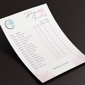 Inventory List Editable Canva Template Deluxe Bakery Collection Cake ...