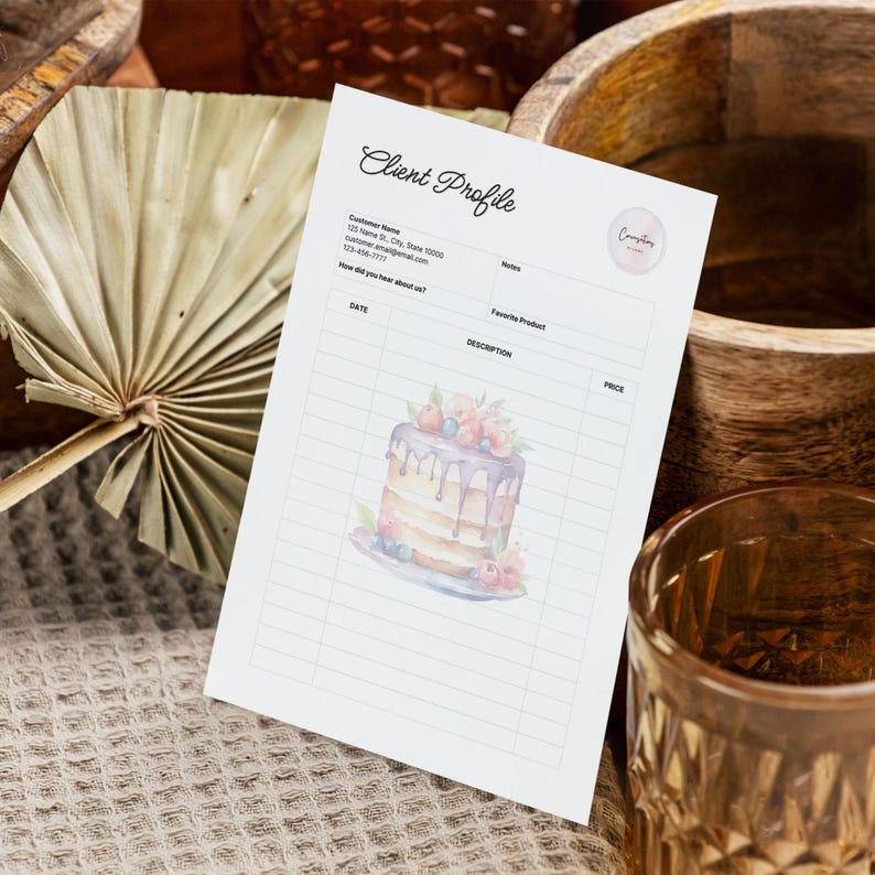 Bakery Client Profile Editable Canva Template | Cake Shop, Cake ...