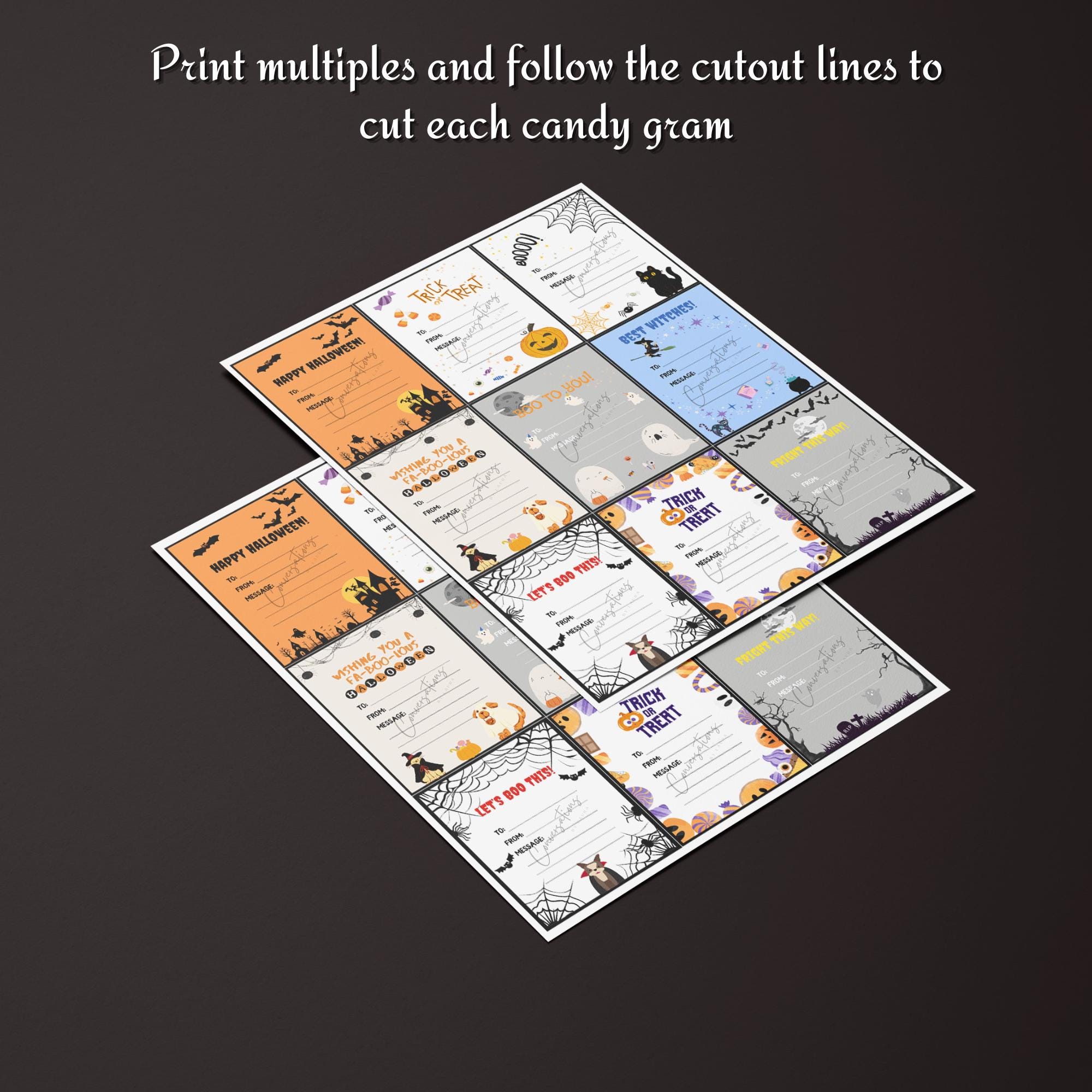 Halloween Candy Grams Printable | Candy Tags, Gift Tags, Trick or Treat ...