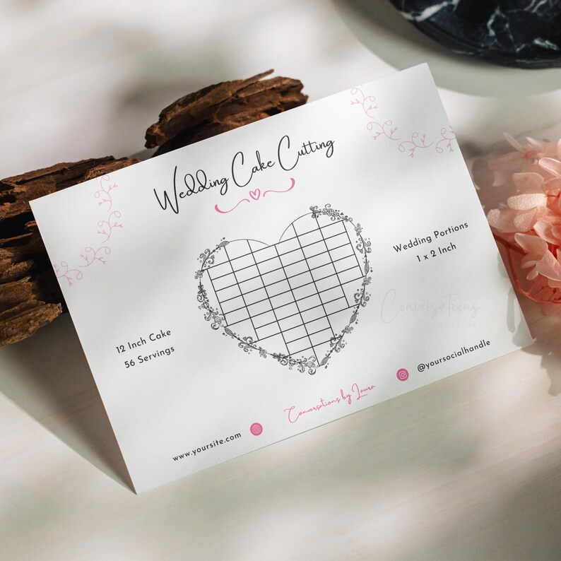 Heart Cake Cutting Guides, Cake Serving Suggestion for Bakery, Cake ...