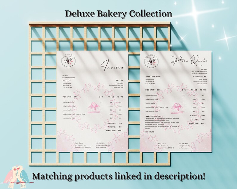 Inventory List Editable Canva Template Deluxe Bakery Collection Cake ...
