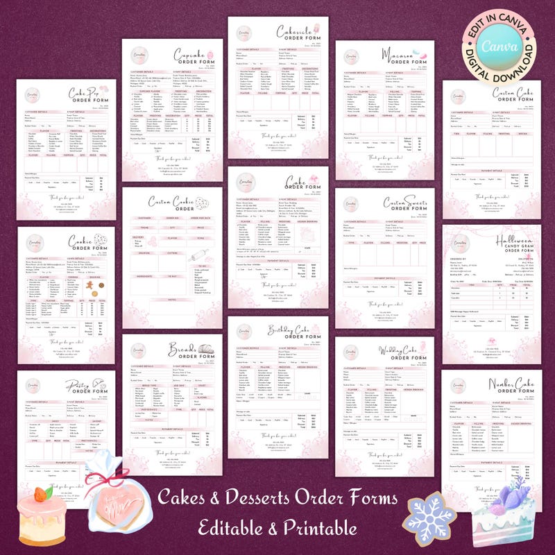 Bakery Order Form - Etsy
