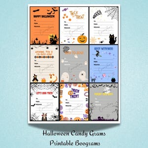 Halloween Candy Grams Printable Candy Tags, Gift Tags, Trick or Treat ...