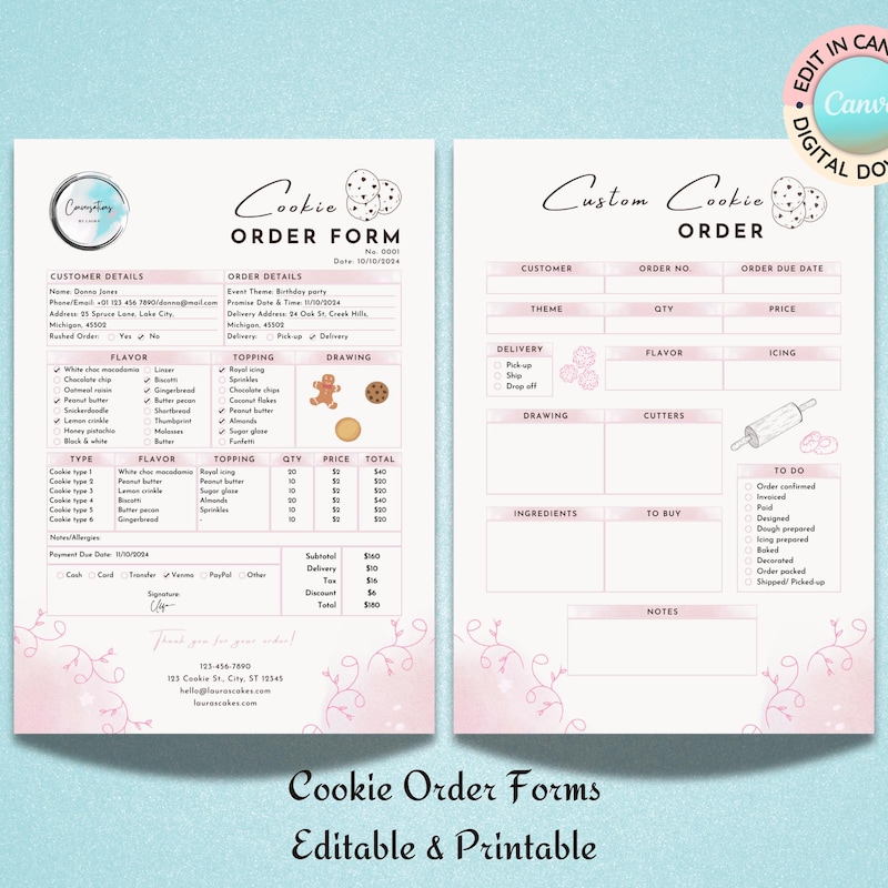 Cookie Order Form - Etsy
