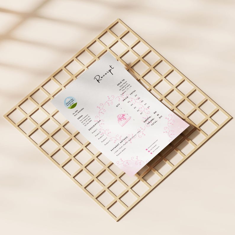 Bakery Receipt Editable Canva Template | Payment Receipt | Cake Shop ...