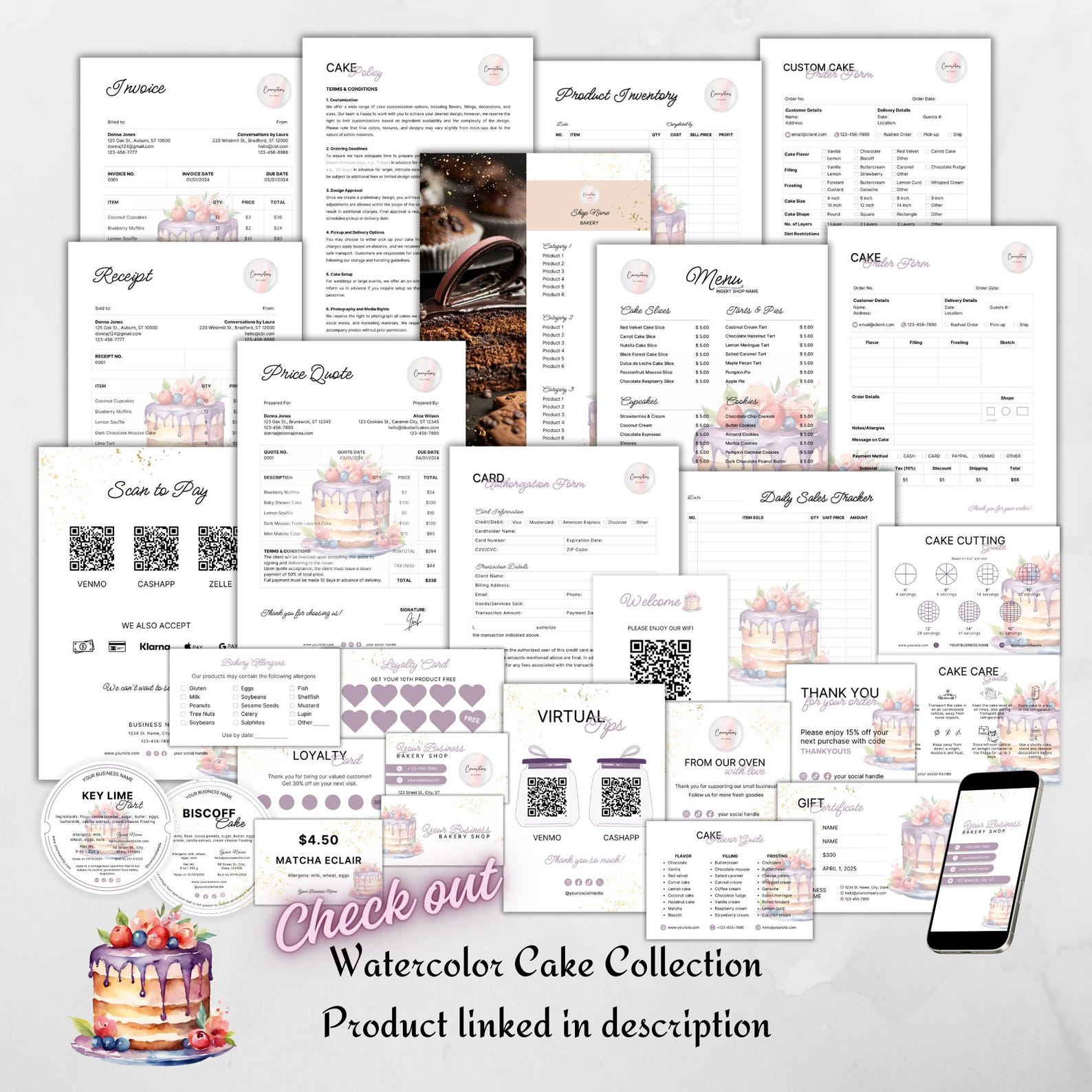 Cake Shop Price List Editable Canva Template | Cake Menu, Instagram ...