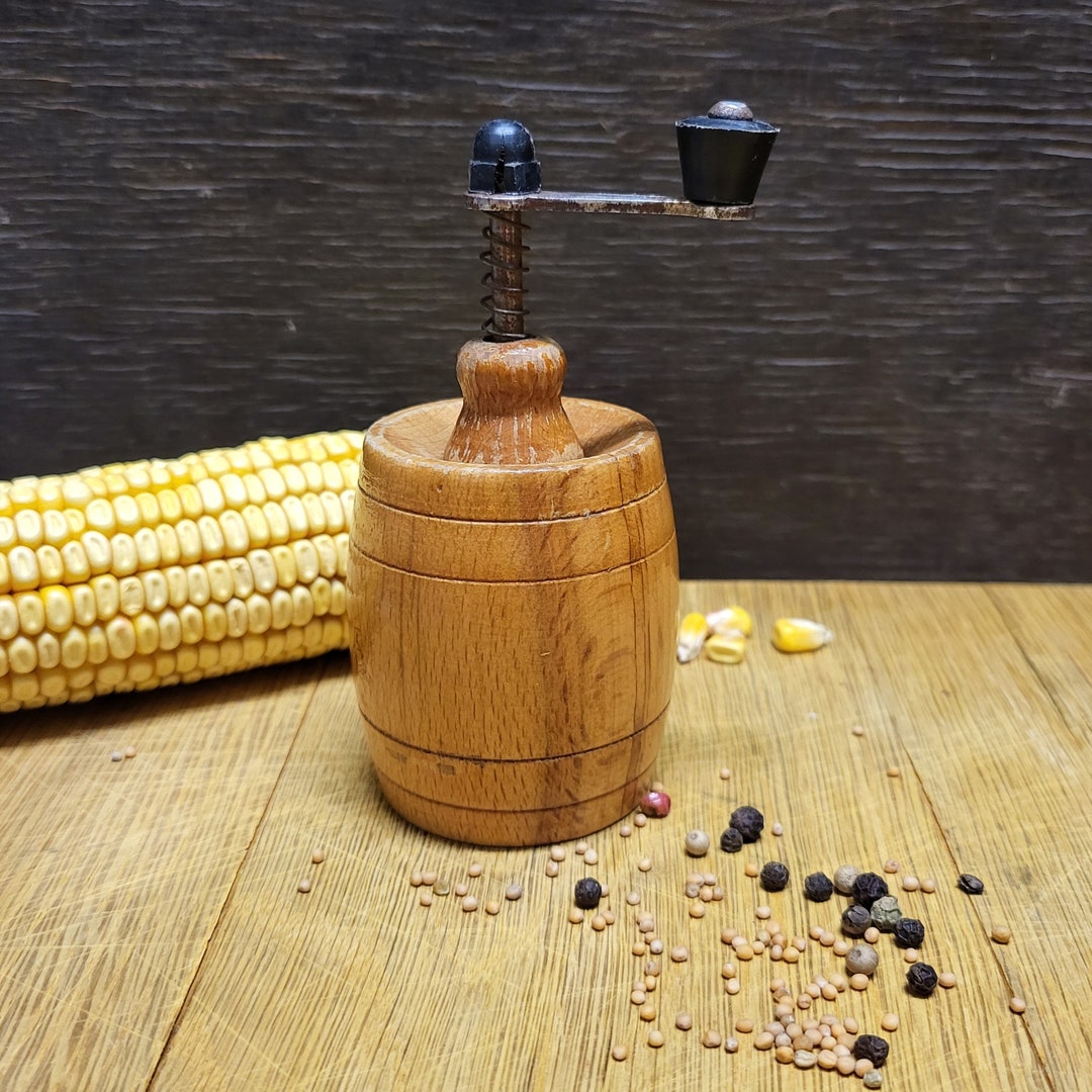 Vintage Pepper Mill | Wooden Pepper Grinder | Small Pepper Grinder ...