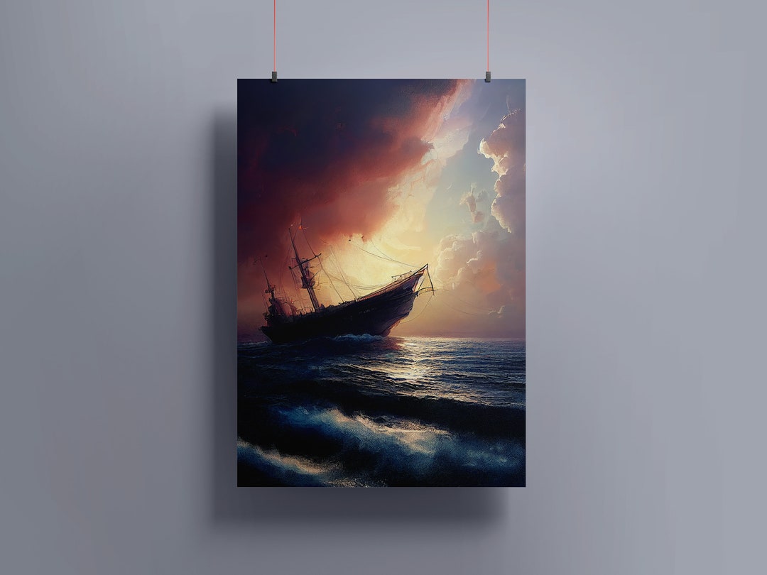 Stranding Ship | Printable Wall Art, Portrait, Poster, Digital, Instant ...