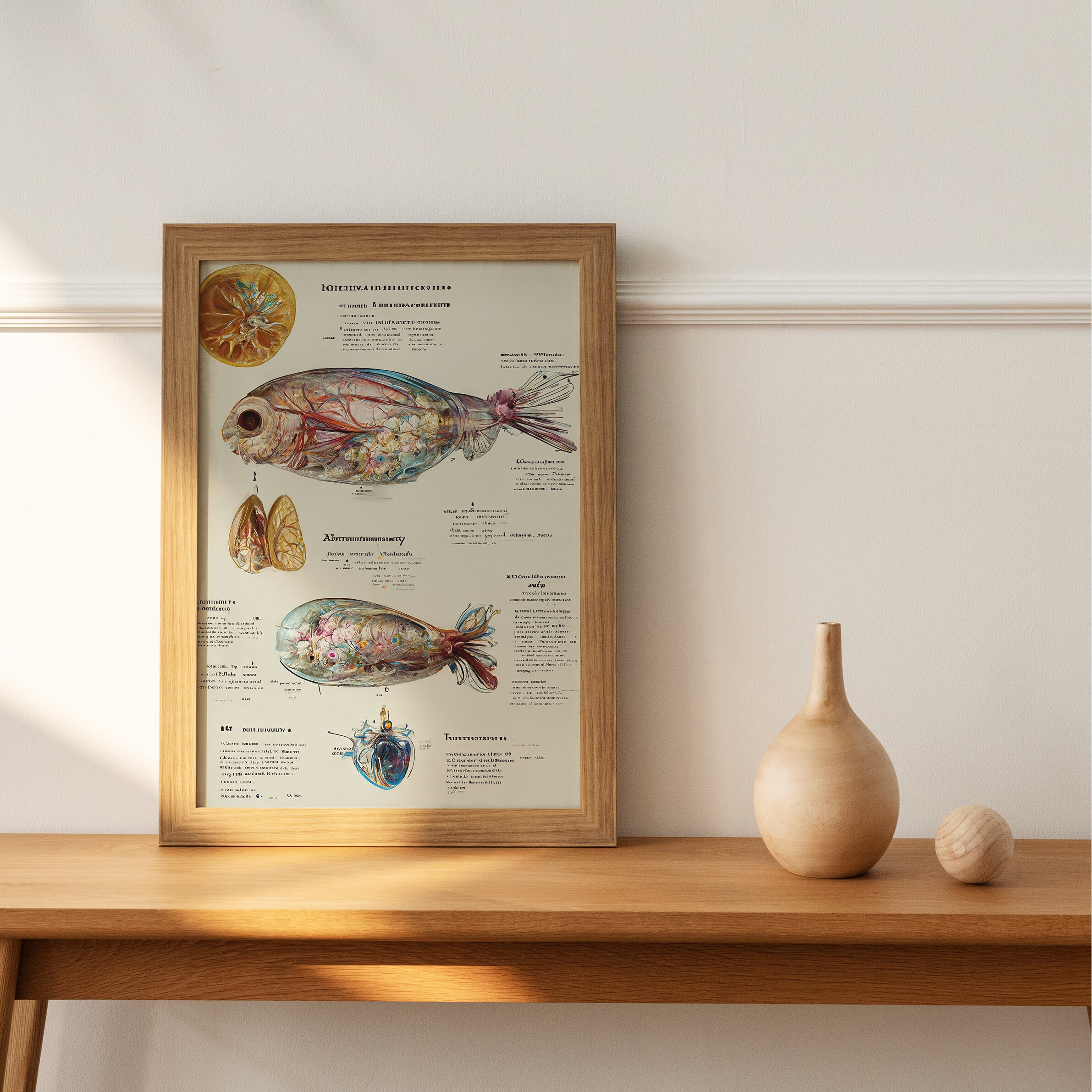 Anatomy Poster of Marine Creatures | Printable Wall Art, Portrait ...