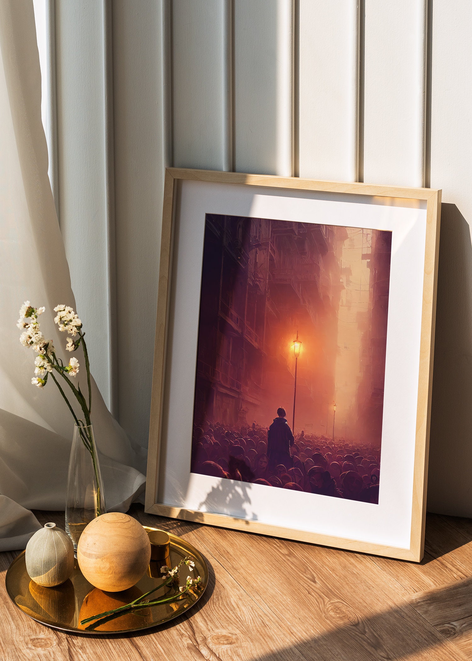 008 Lonely Woman in the Crowd Wall Art Poster Print in - Etsy