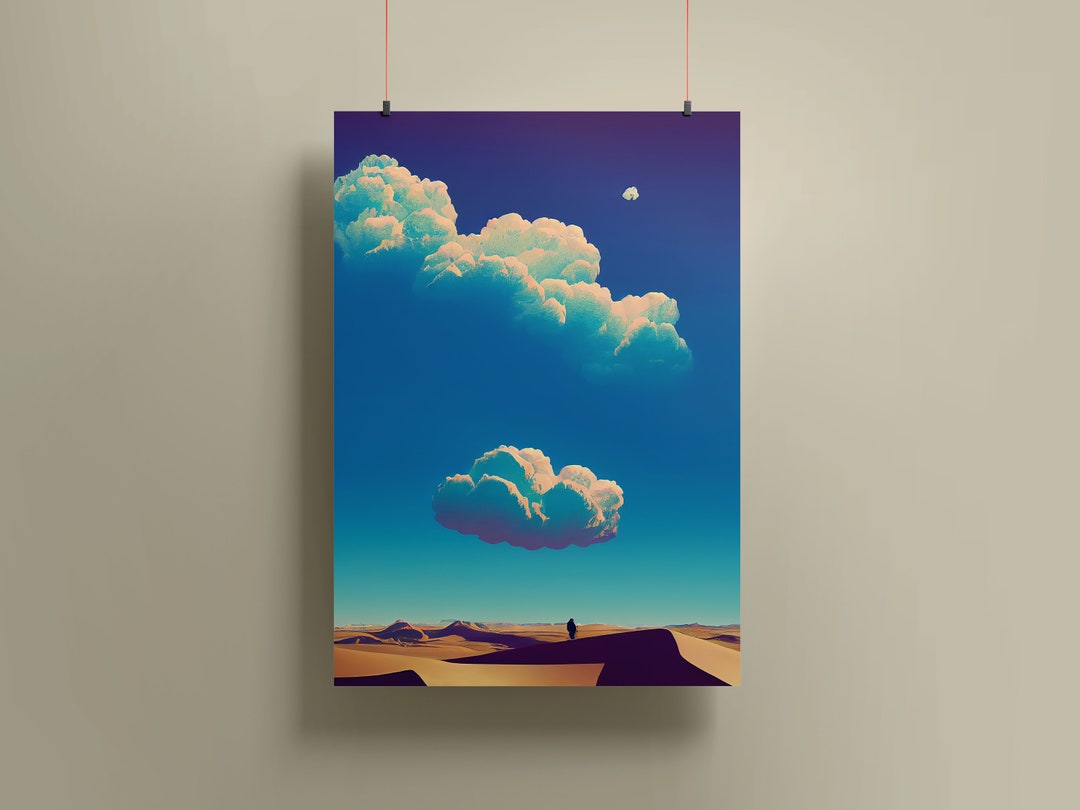 Cloudy Sky in the Desert | Printable Wall Art, Portrait, Poster ...