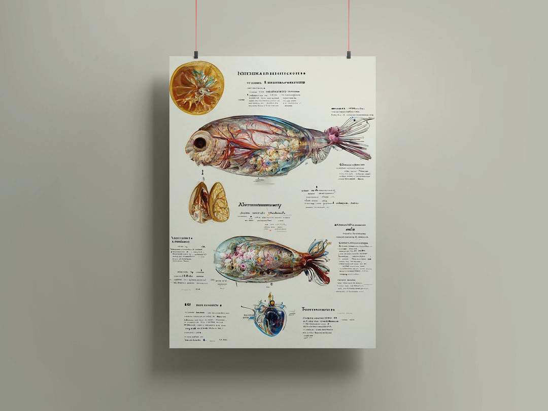 Anatomy Poster of Marine Creatures | Printable Wall Art, Portrait ...