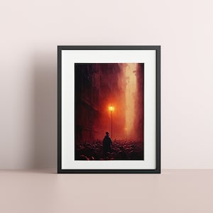008 Lonely Woman in the Crowd Wall Art Poster Print in - Etsy