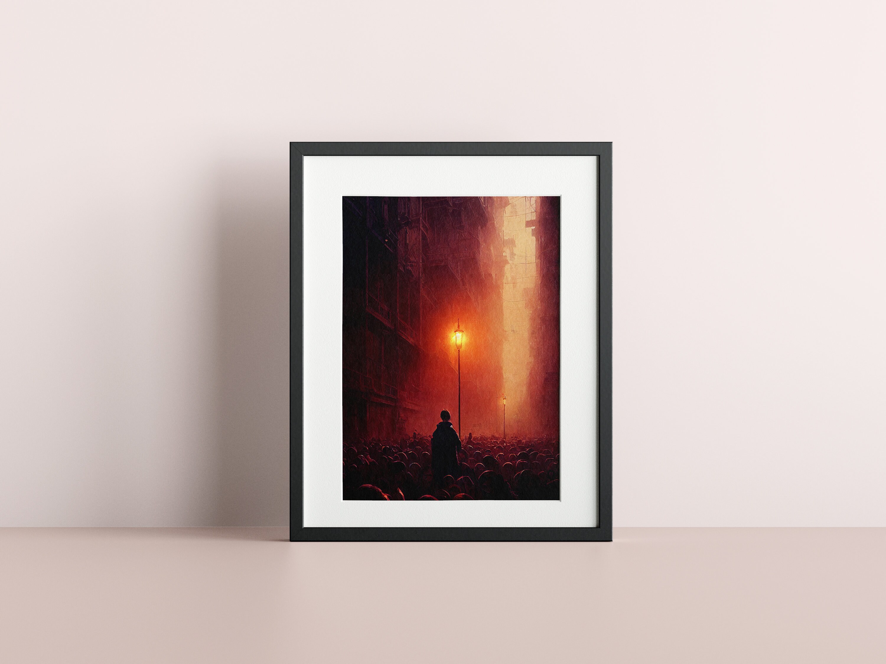 008 Lonely Woman in the Crowd Wall Art Poster Print in - Etsy