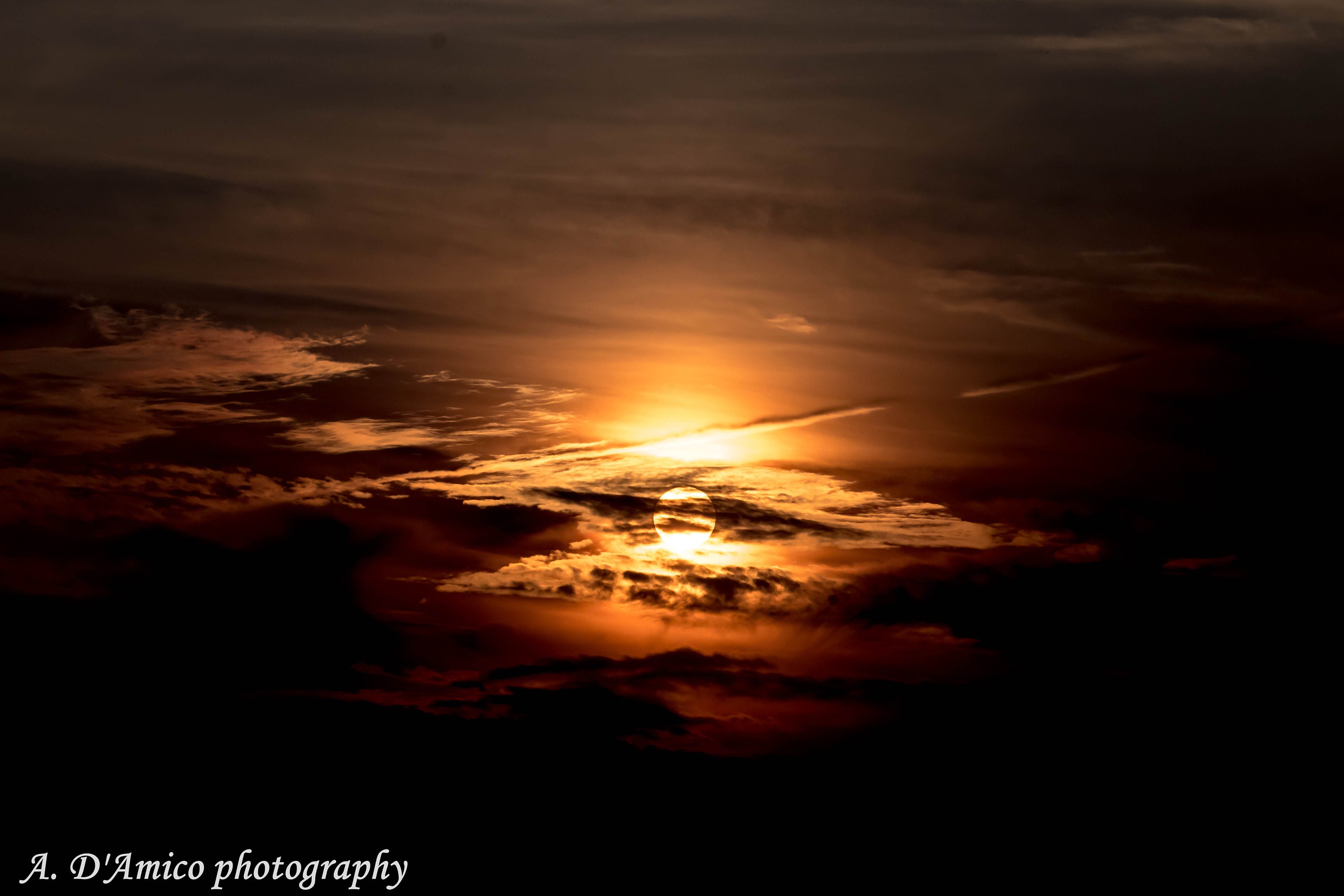 Fireball Sunset, Orange Sky, Living Room Wall Art, Country Decor ...