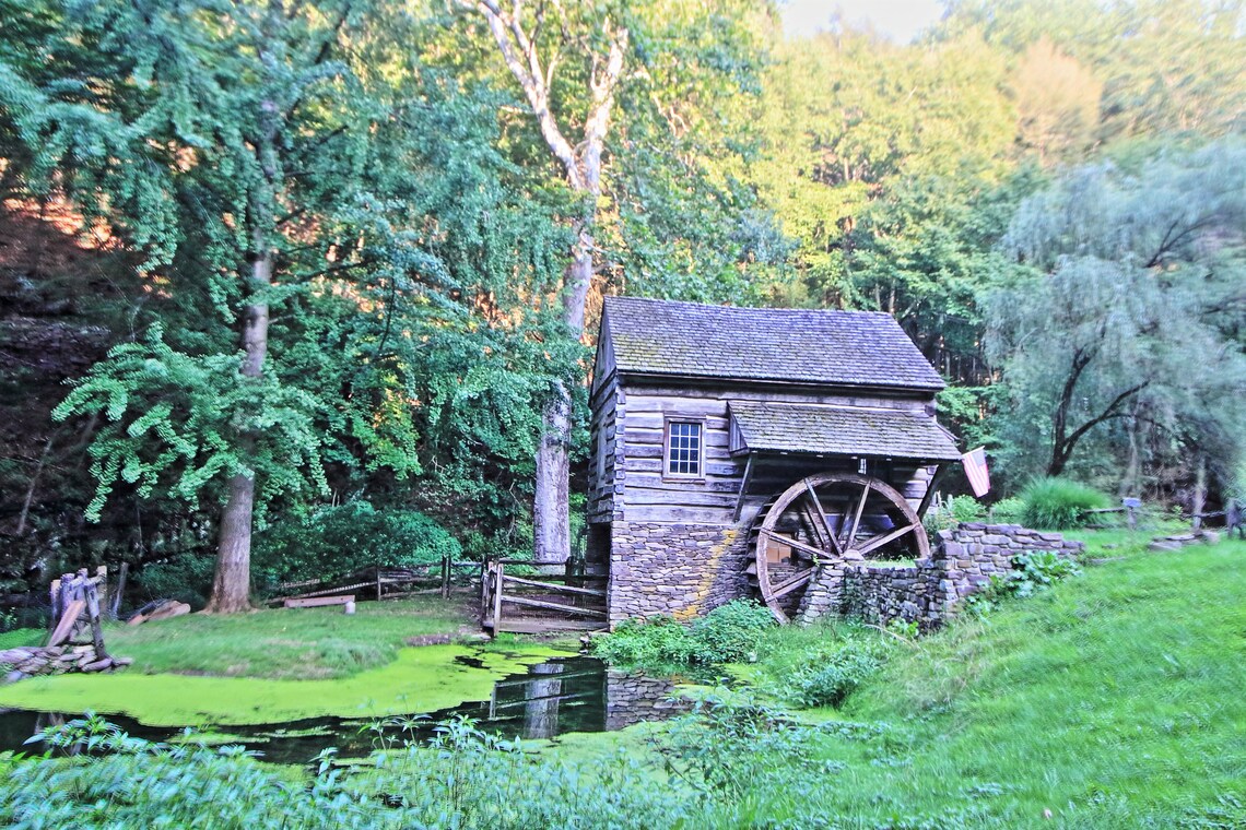 Rustic Cabin With Water Wheel, Pennsylvania, Cuttalossa, Farmhouse ...
