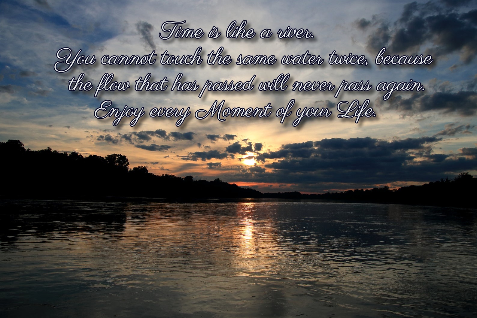 Time is Like a River Quote, Wall Decor, Life Quotes, Wall Art, Home ...