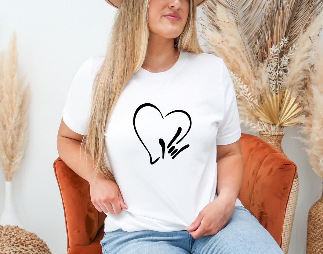 Sign Language I Love You Heart Shirt, ASL Love T-shirt, American Sign ...