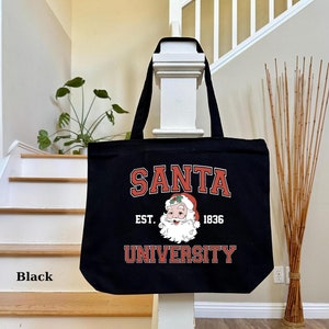Santa Tote Bag | Holiday Totes | Holiday Bag | Marry Christmas Tote Bag ...