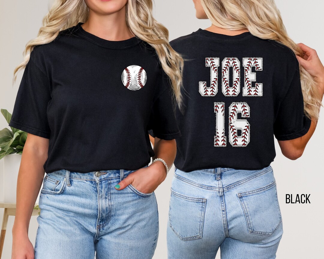 Personalized Baseball T-shirt: Custom Name & Number, Two-sided Sports ...