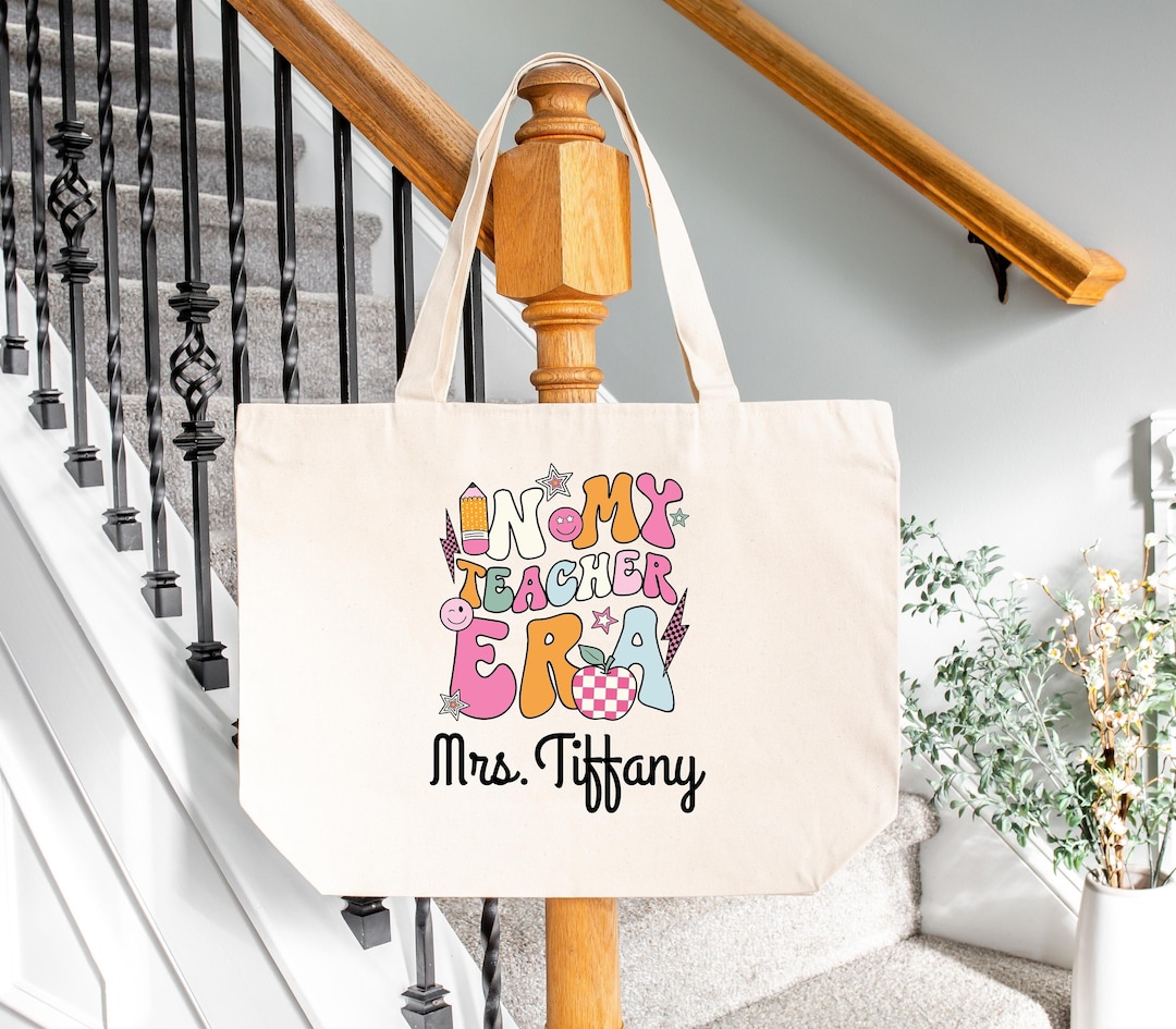 Custom Teacher Tote Bag: "in My Teacher Era" Design - Etsy