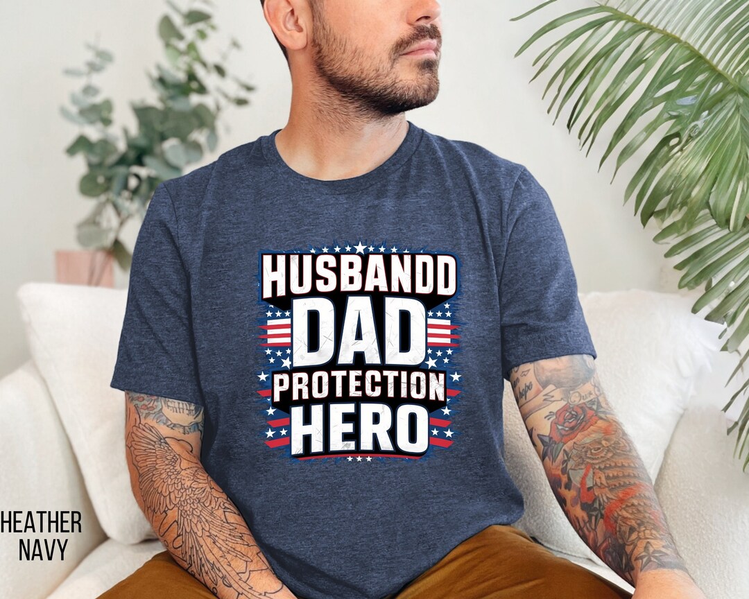 Retro Dad Hero Tee, Funny Protection Hero Shirt for Fathers Day, Cool ...
