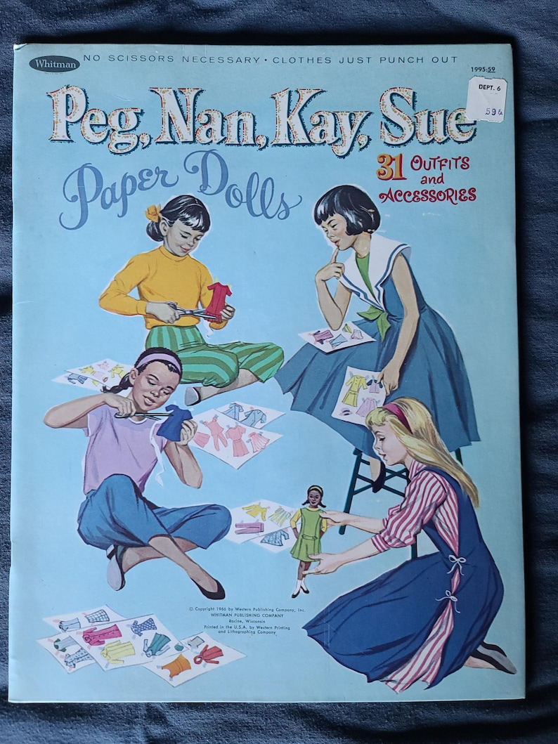 Vintage Rare 1966 Peg Nan Kay Sue Paper Doll Book Whitman No 1995 - Etsy