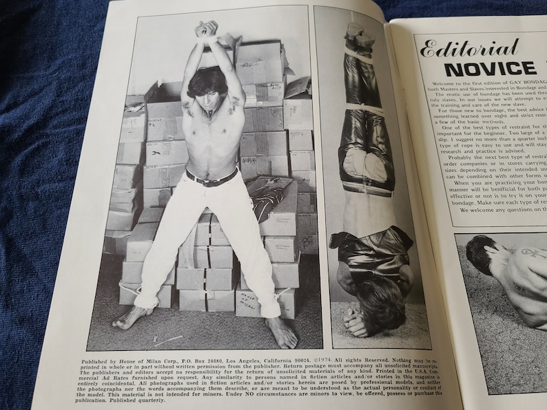 Rare Vintage 1974 House of Milan Gay Magazine Gay Bondage - Etsy