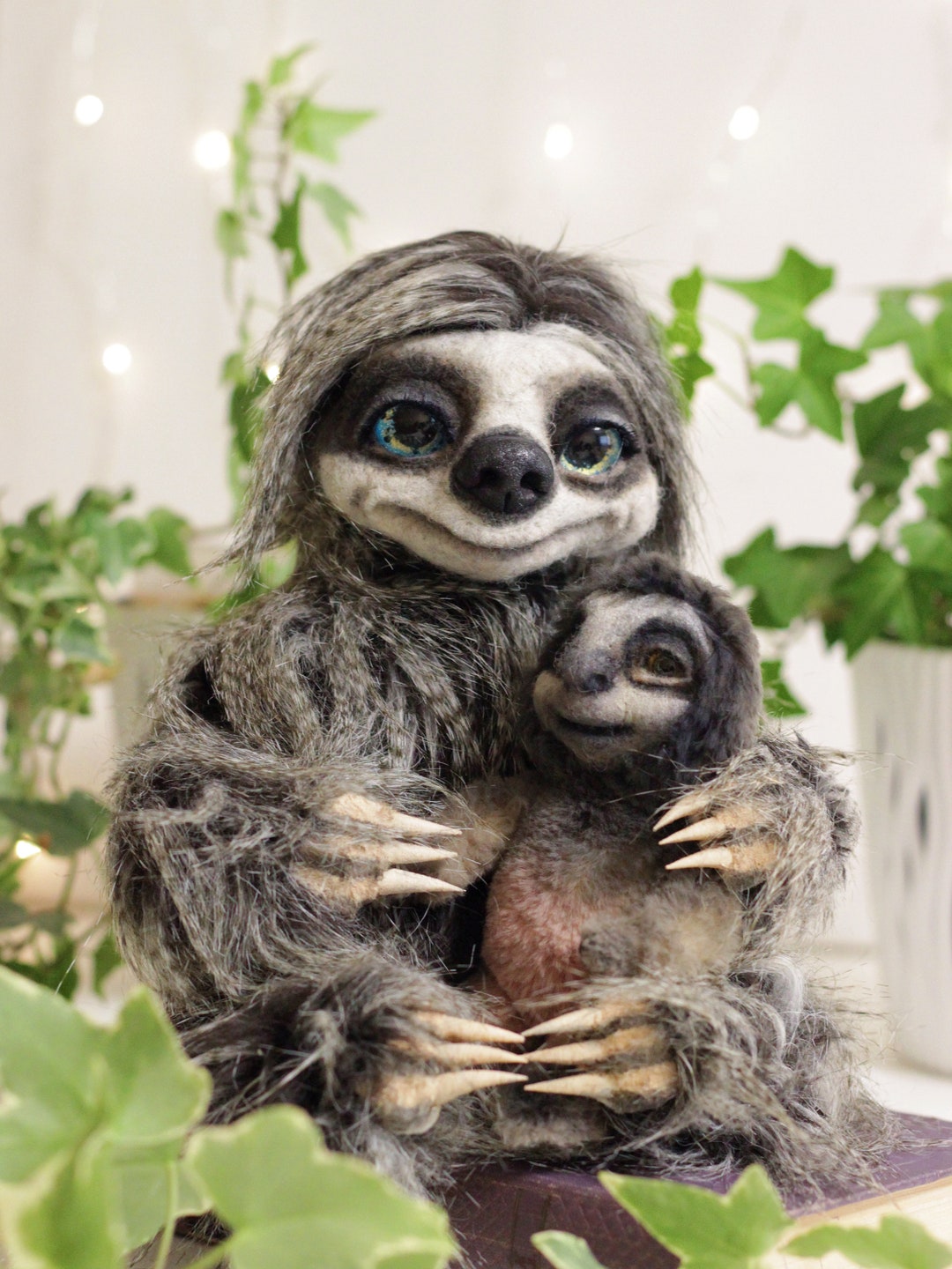 MADE TO ORDER! Sloth Ooak Toys, Poseable Art Doll, Interior Plushies ...